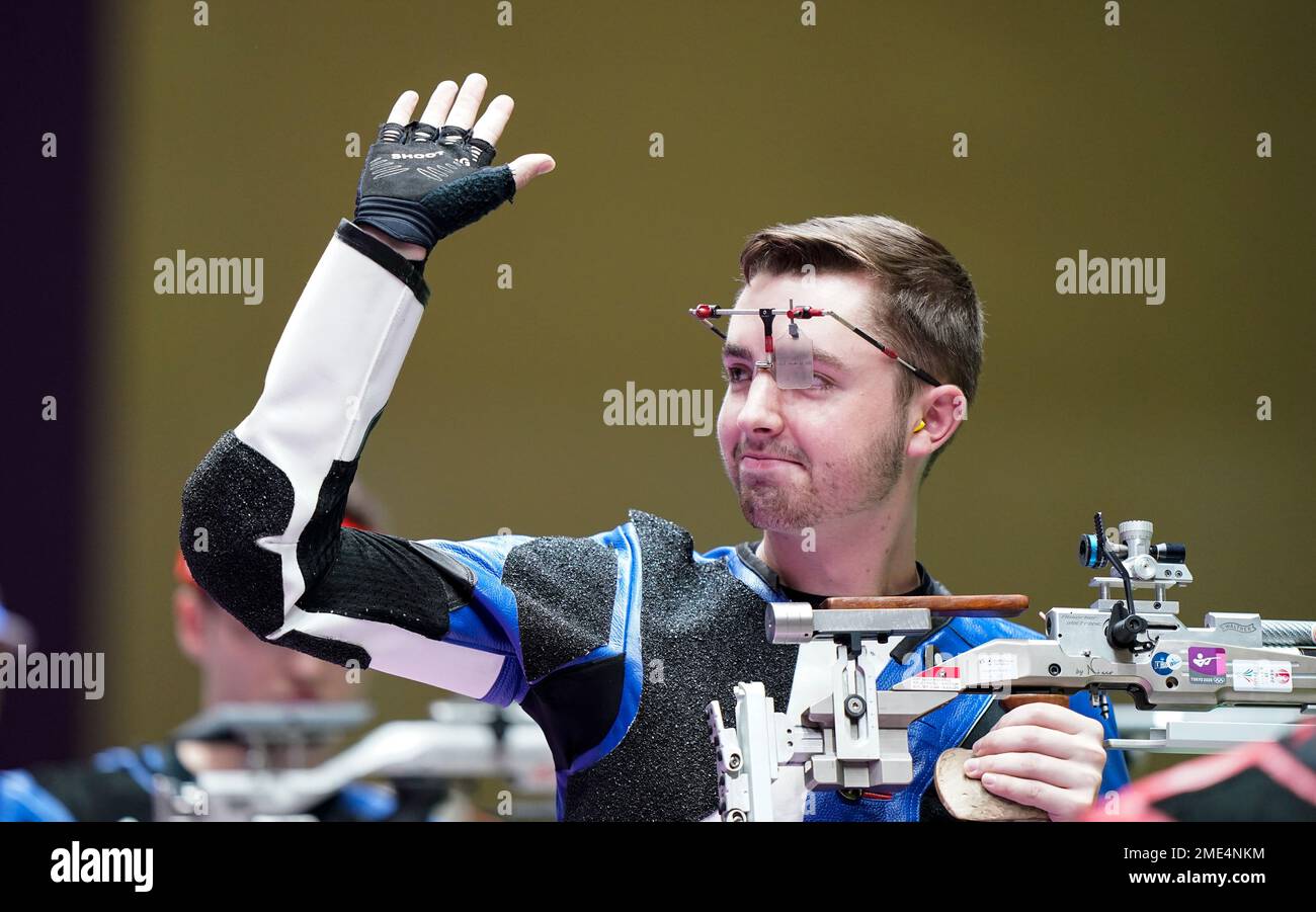 William Shaner, of the United States, is introduced before he competes ...