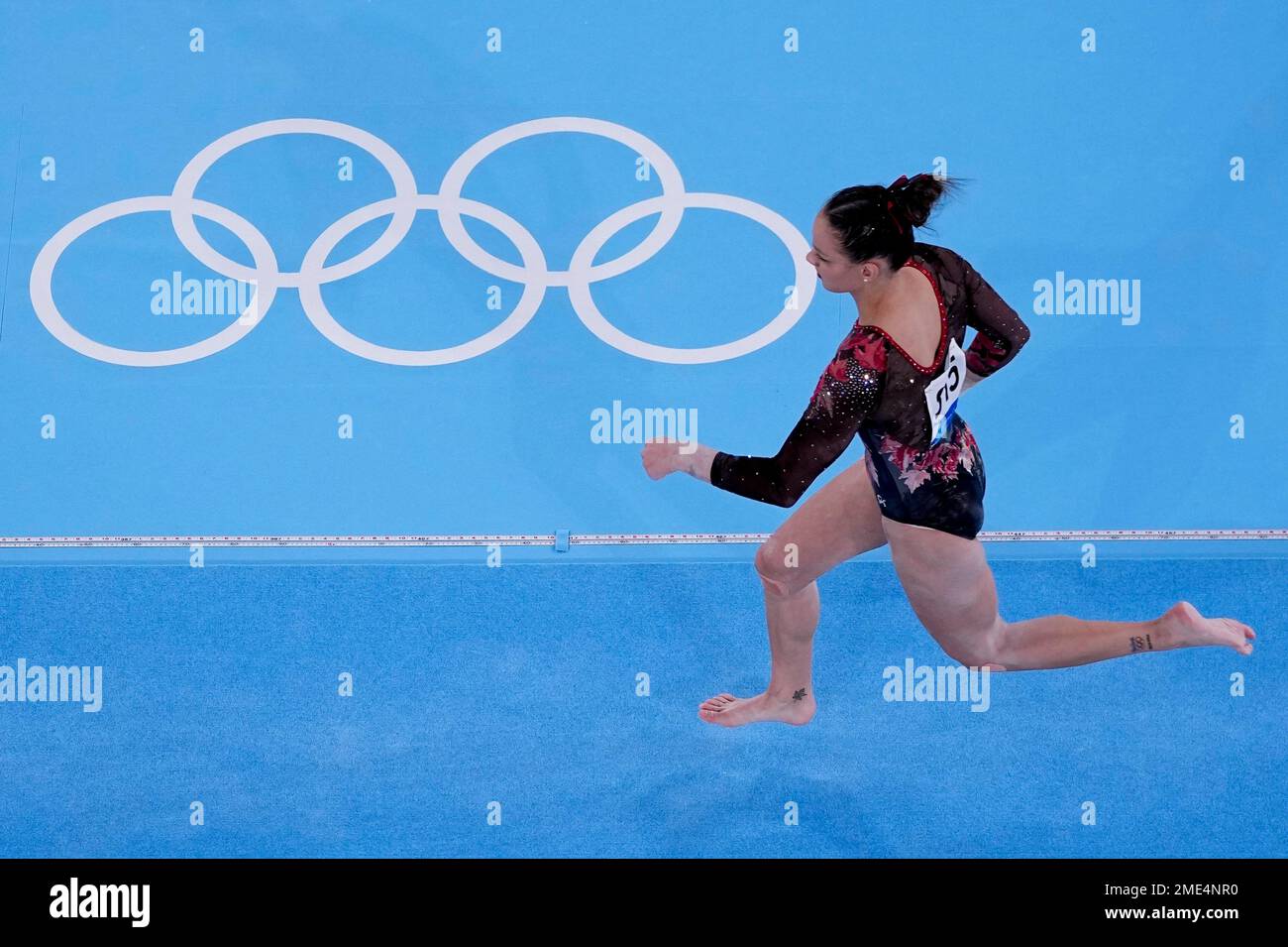 Shallon Olsen, of Canada, performs on the vault during women's artistic ...