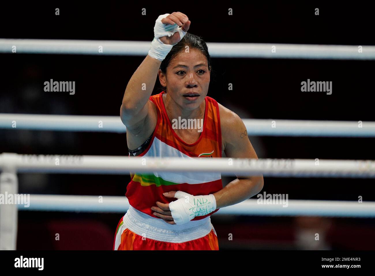 India's Chungneijang Mery Kom Hmangte, after her women's flyweight 51 ...