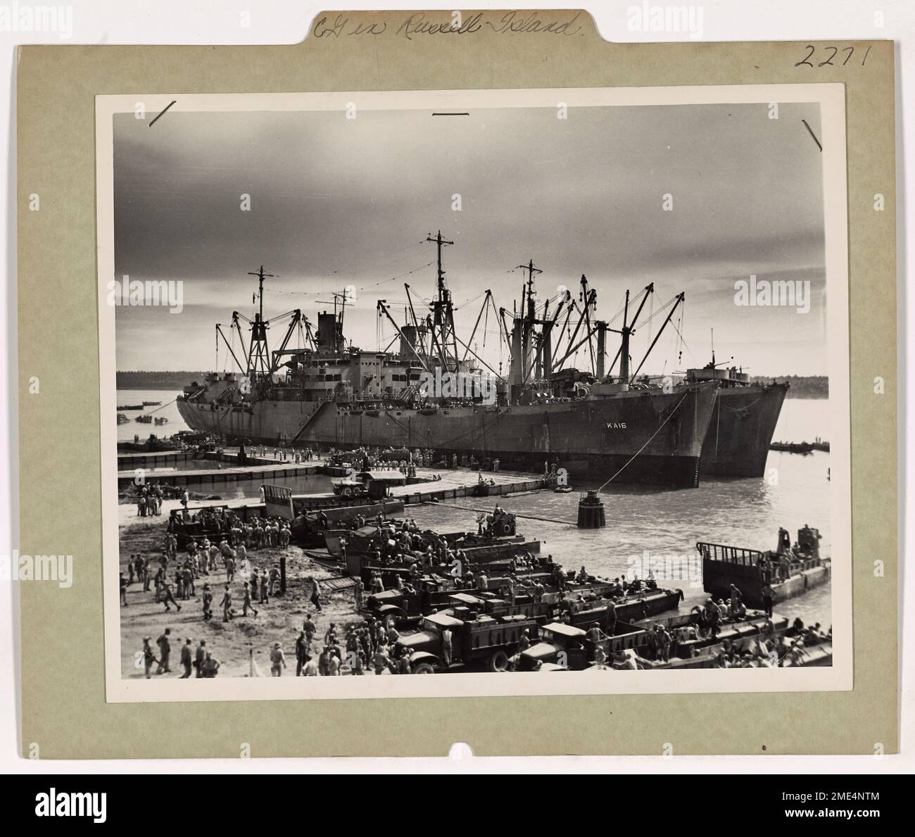 The Coast Guard in the Russell Islands. Alongside a floating ...