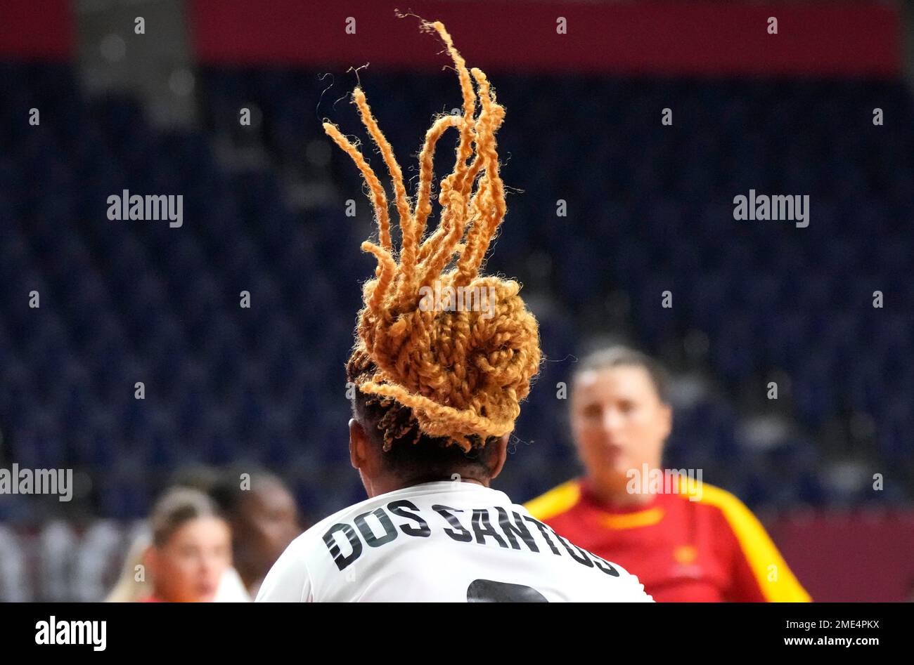 Angola's Natalia Santos in action during the women's preliminary round ...