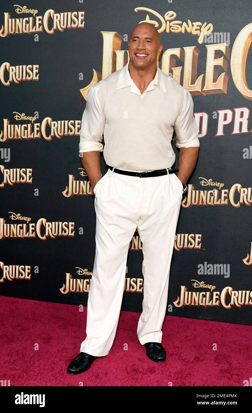 Dwayne Johnson, a cast member in "Jungle Cruise," poses at the world ...