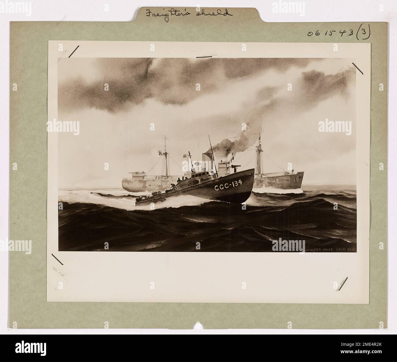 Hunter Wood’s artwork portrays an 83-foot U.S. Coast Guard sub-buster ...