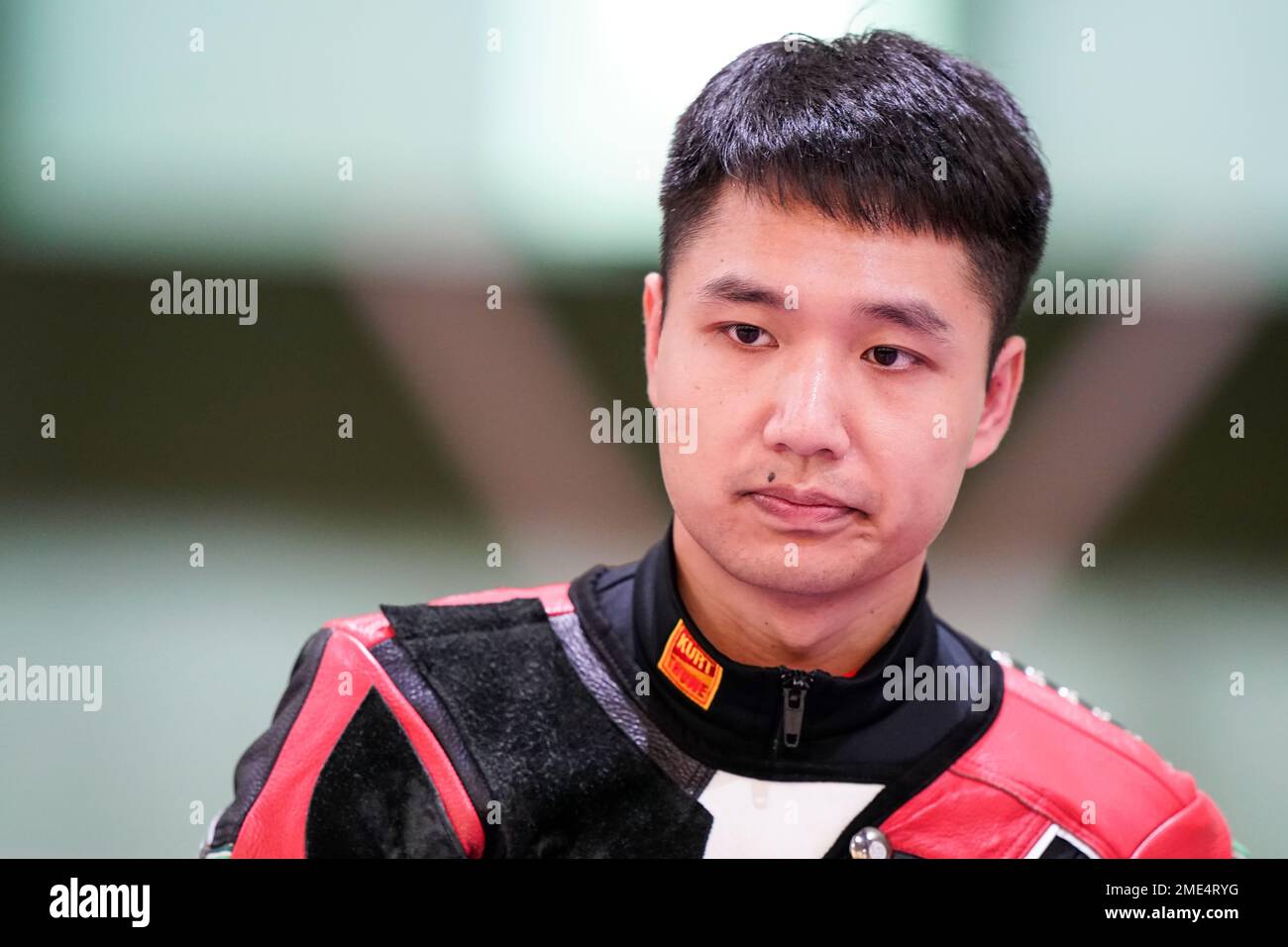 Yang Haoran, of China, finishes competing in the men's 10-meter air ...