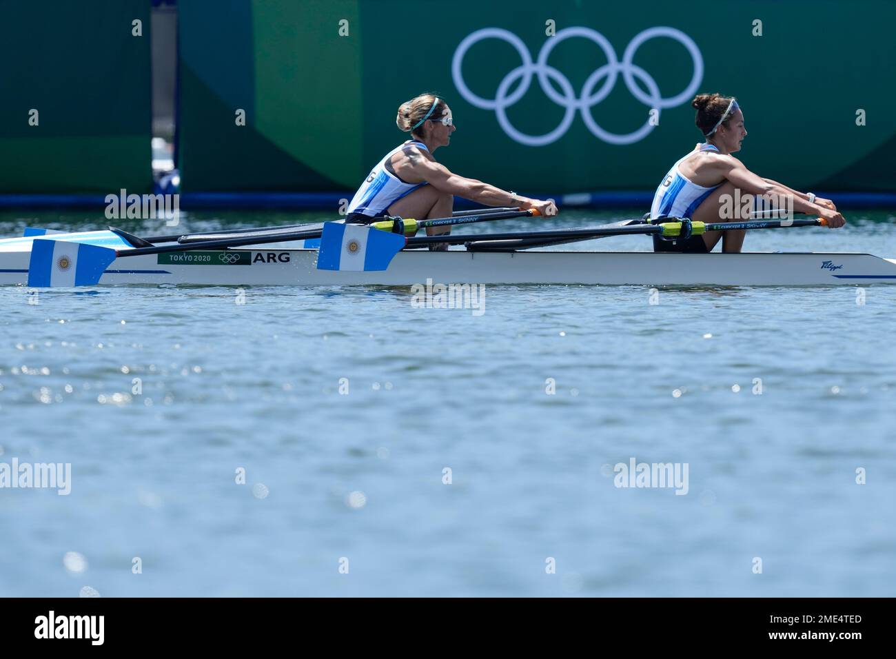 Evelyn Maricel Silvestro, and Milka Kraljev, of Argentina, compete in ...
