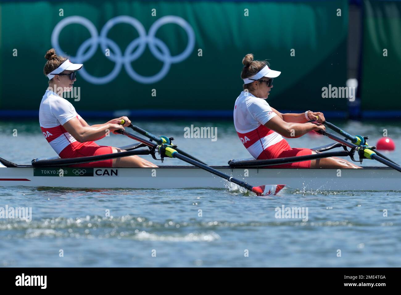 Jessica Sevick and Gabrielle Smith, of Canada, compete in the women's ...