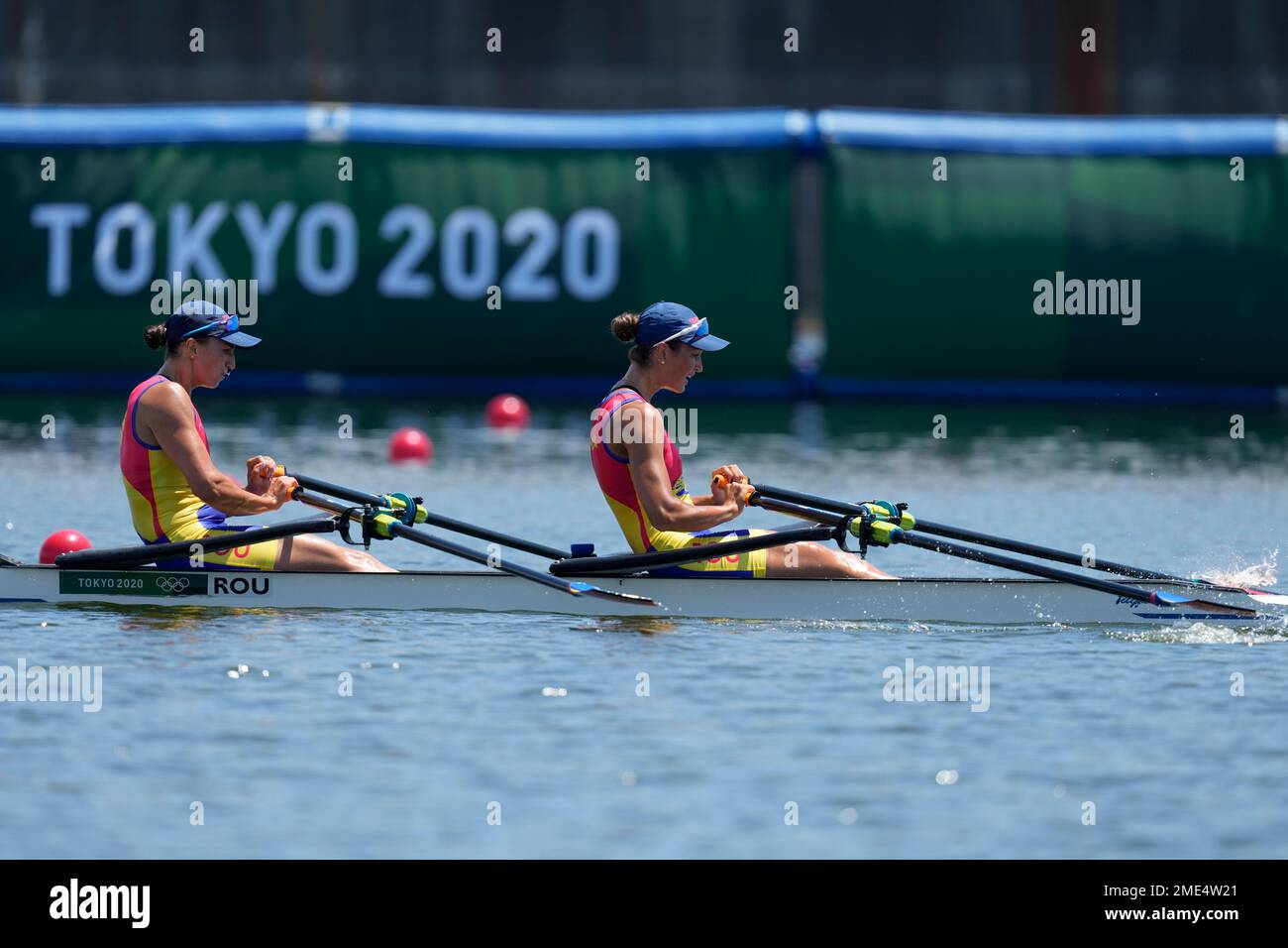Simona Radis and Ancuta Bodnar, of Romania, compete in the women's ...