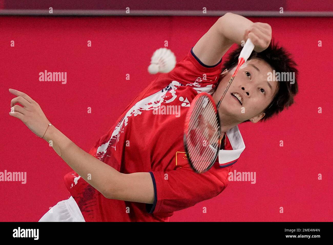 China's Chen Yu Fei competes against Egypt's Doha Hany during their ...