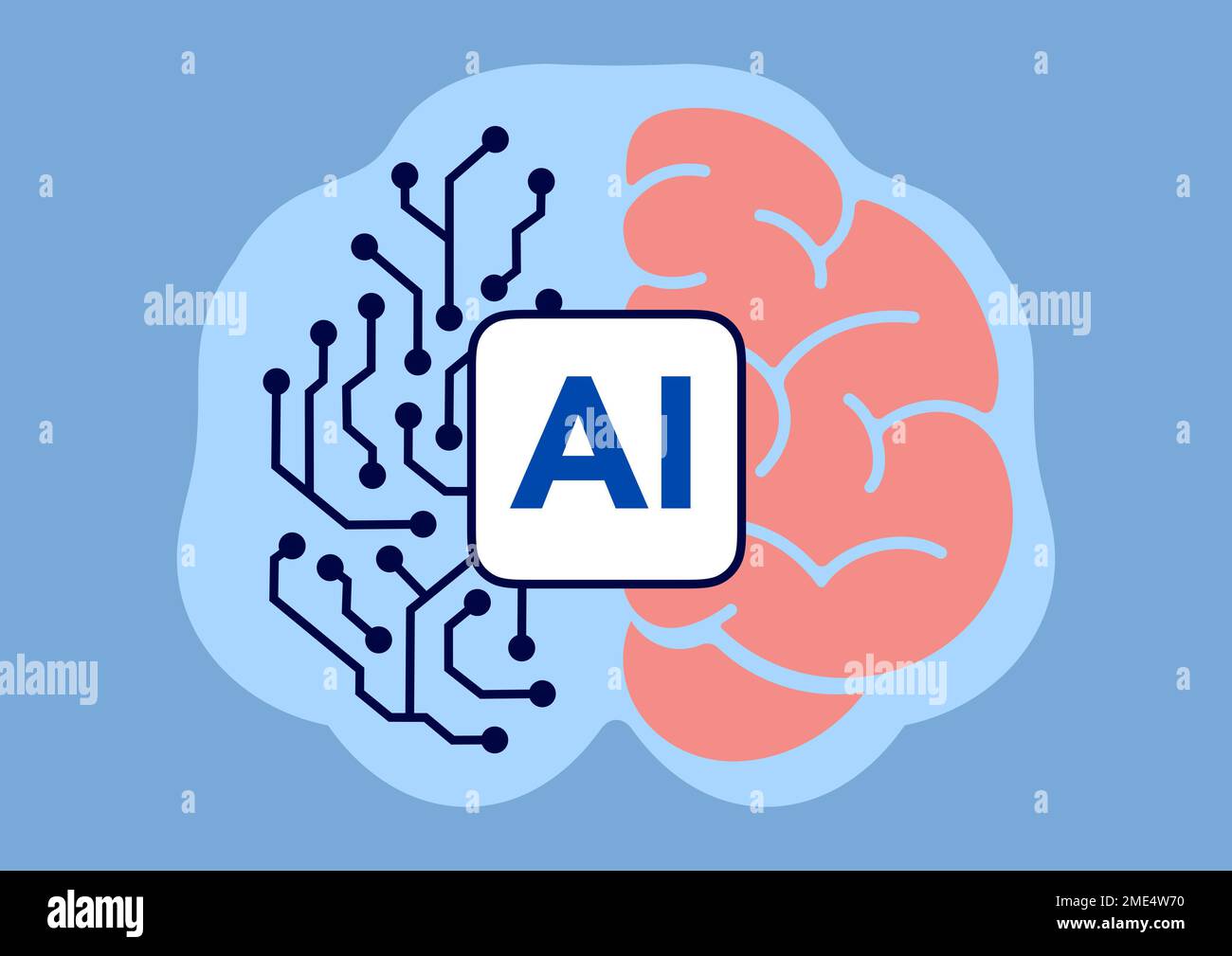 Visualization of human brain combined with computer chip circuit to ...