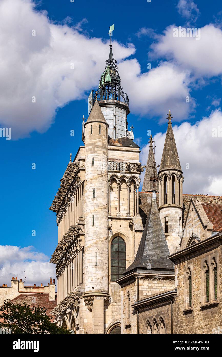 France, Bourgogne-Franche-Comte, Dijon, Towers of Church of Notre-Dame ...
