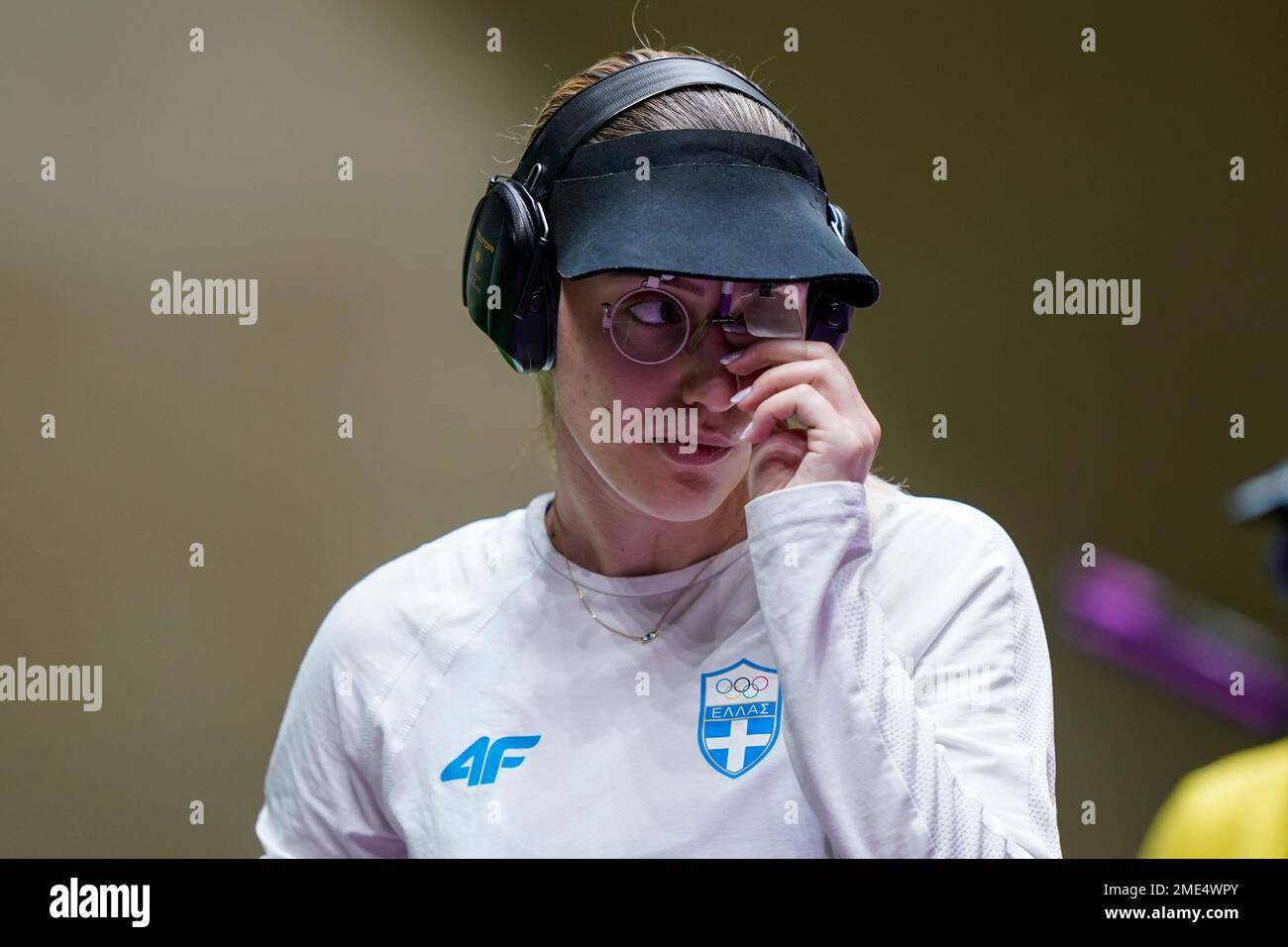 Anna Korakaki, of Greece, competes in the women's 10-meter air pistol ...