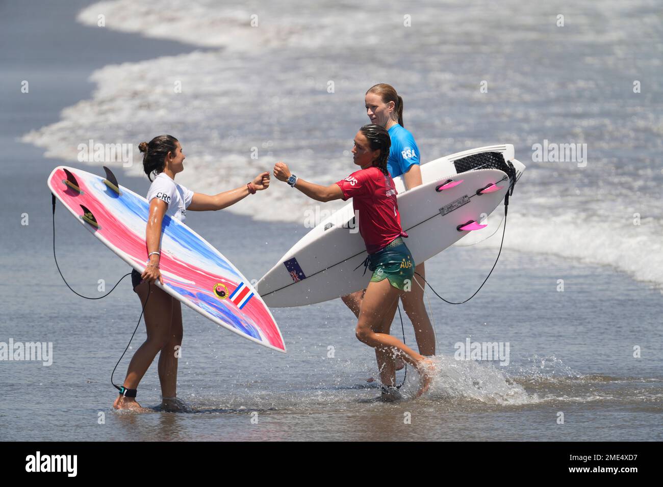 Costa Rica's Brisa Hennessy, left, gestures with Australia's Sally ...