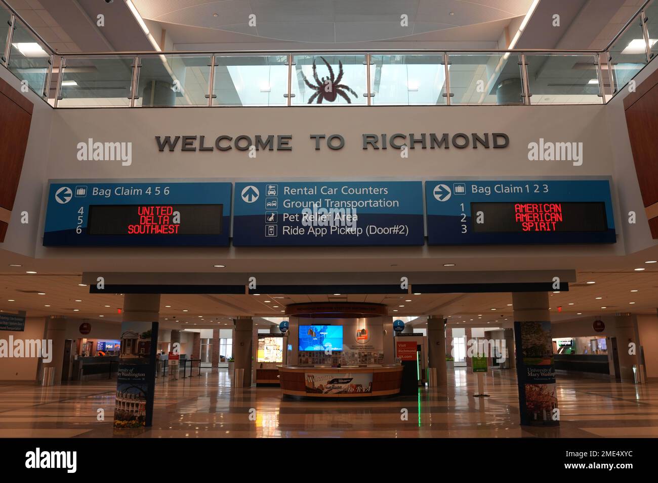 A Welcome to Richmond sign at the Richmond International Airport ...