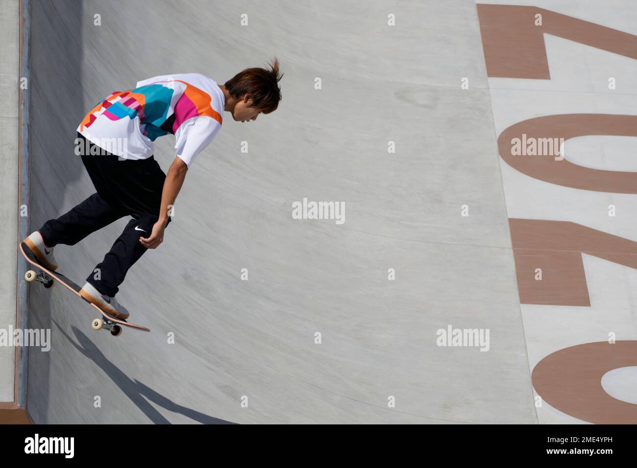 Yuto Horigome of Japan competes in the men's street skateboarding at ...