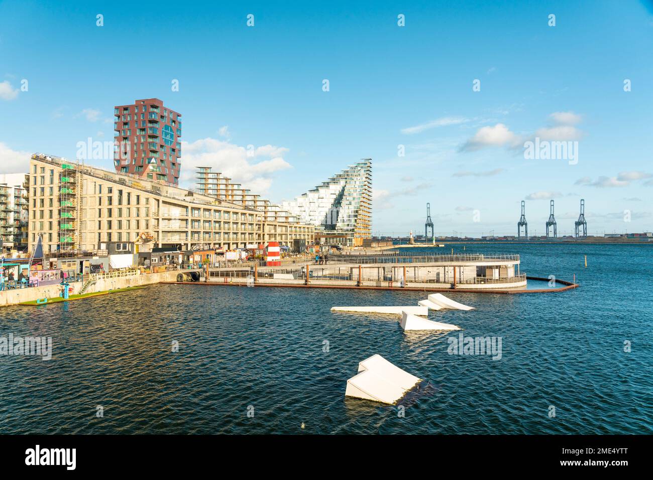 Denmark, Aarhus, Modern complex in Aarhus Docklands Stock Photo - Alamy