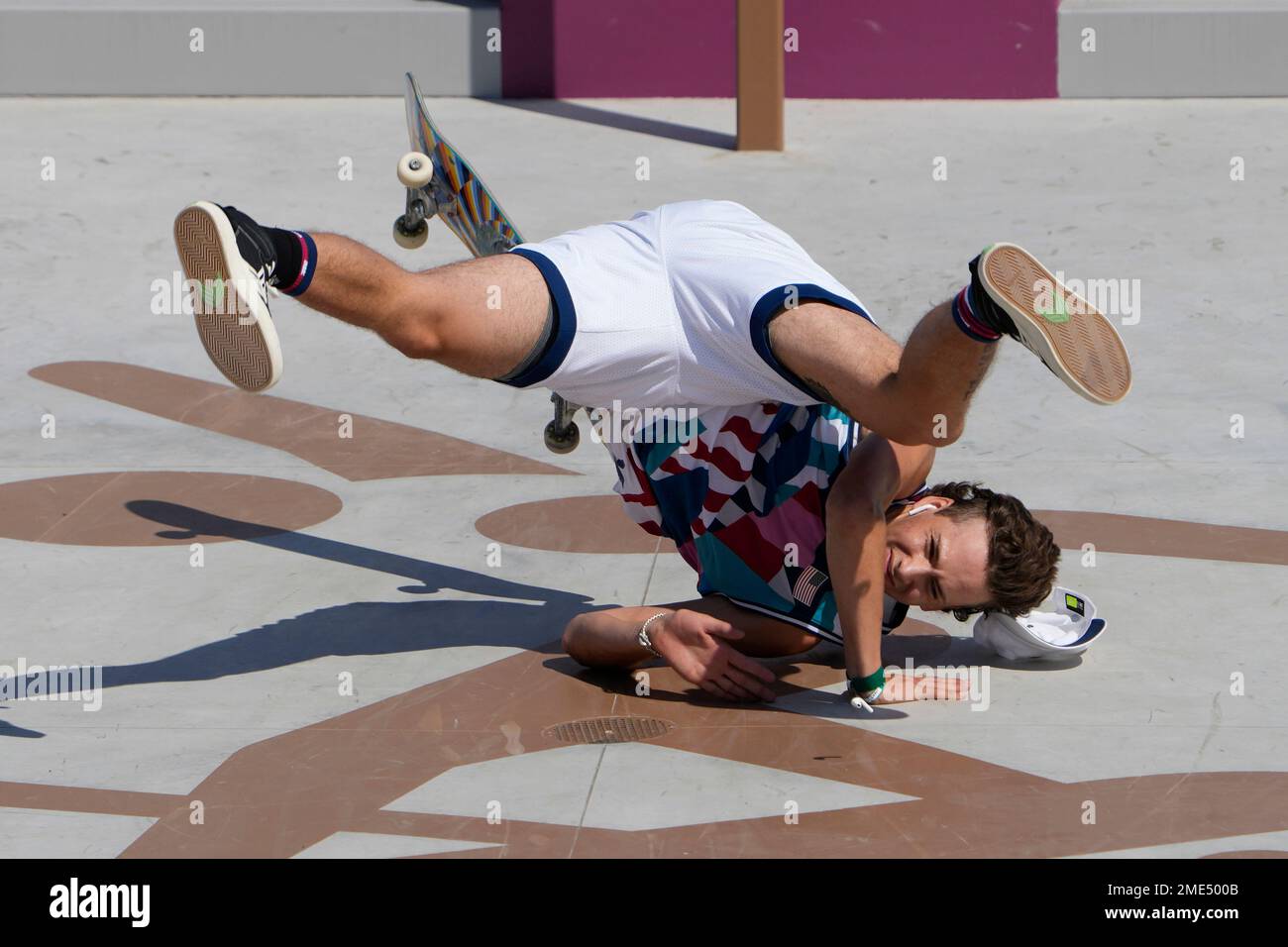 CORRECTS TO SUNDAY - Jagger Eaton of the United States takes a tumble ...