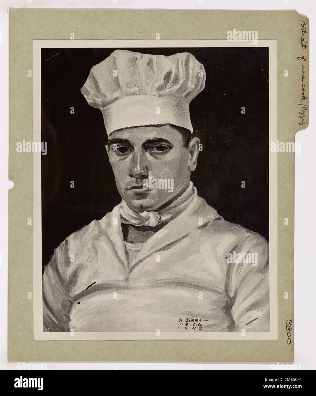 Portrait of a Sea Cook. This image depicts artwork of Coast Guardsman ...