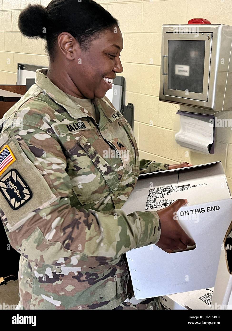 Sgt. Amy Walker, unit supply specialist assigned to the 355th Area ...