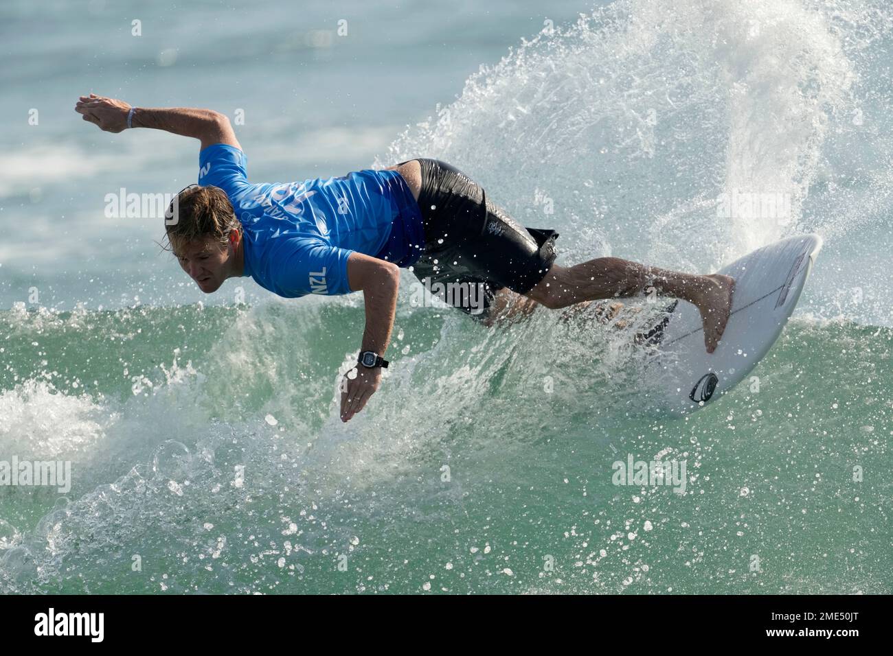New Zealand's Billy Stairmand competes during the first round of the ...