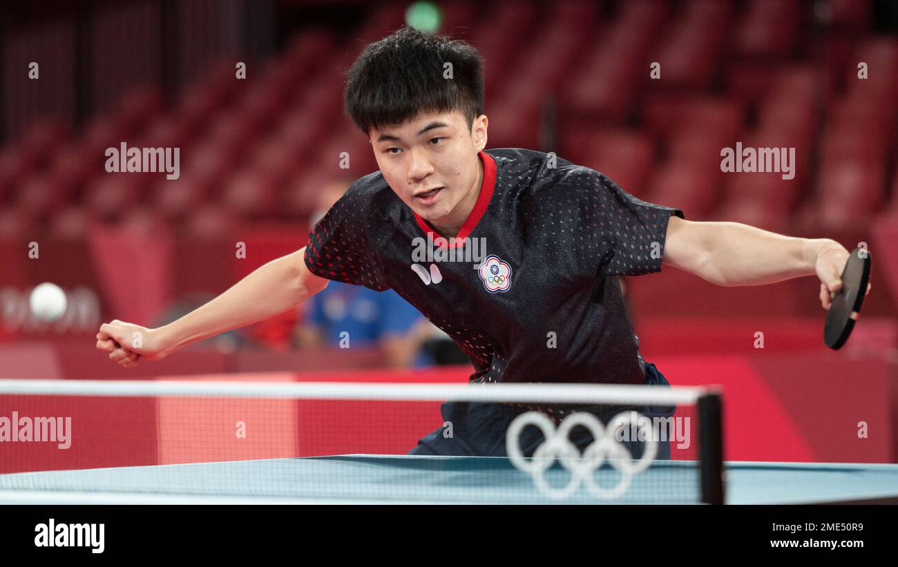 Taiwan's Lin Yun-Ju during table tennis mixed doubles round of 16 match ...