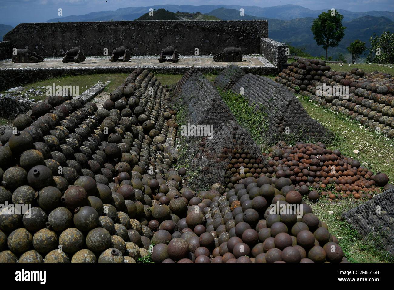 Cannonballs sit stacked in the early 19th-century fortress Citadelle in ...