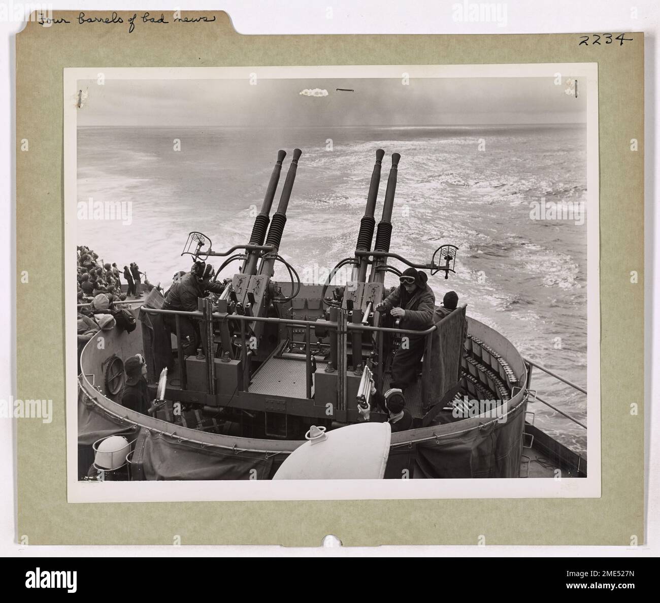 A Coast Guard gun crew mans a 40mm anti-aircraft battery aboard a Coast ...