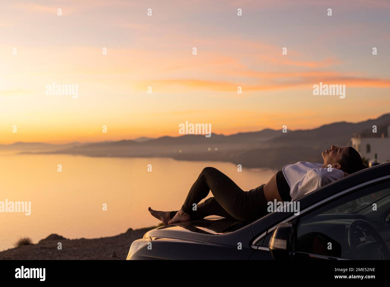 Sea sunset sky from car hi-res stock photography and images - Alamy