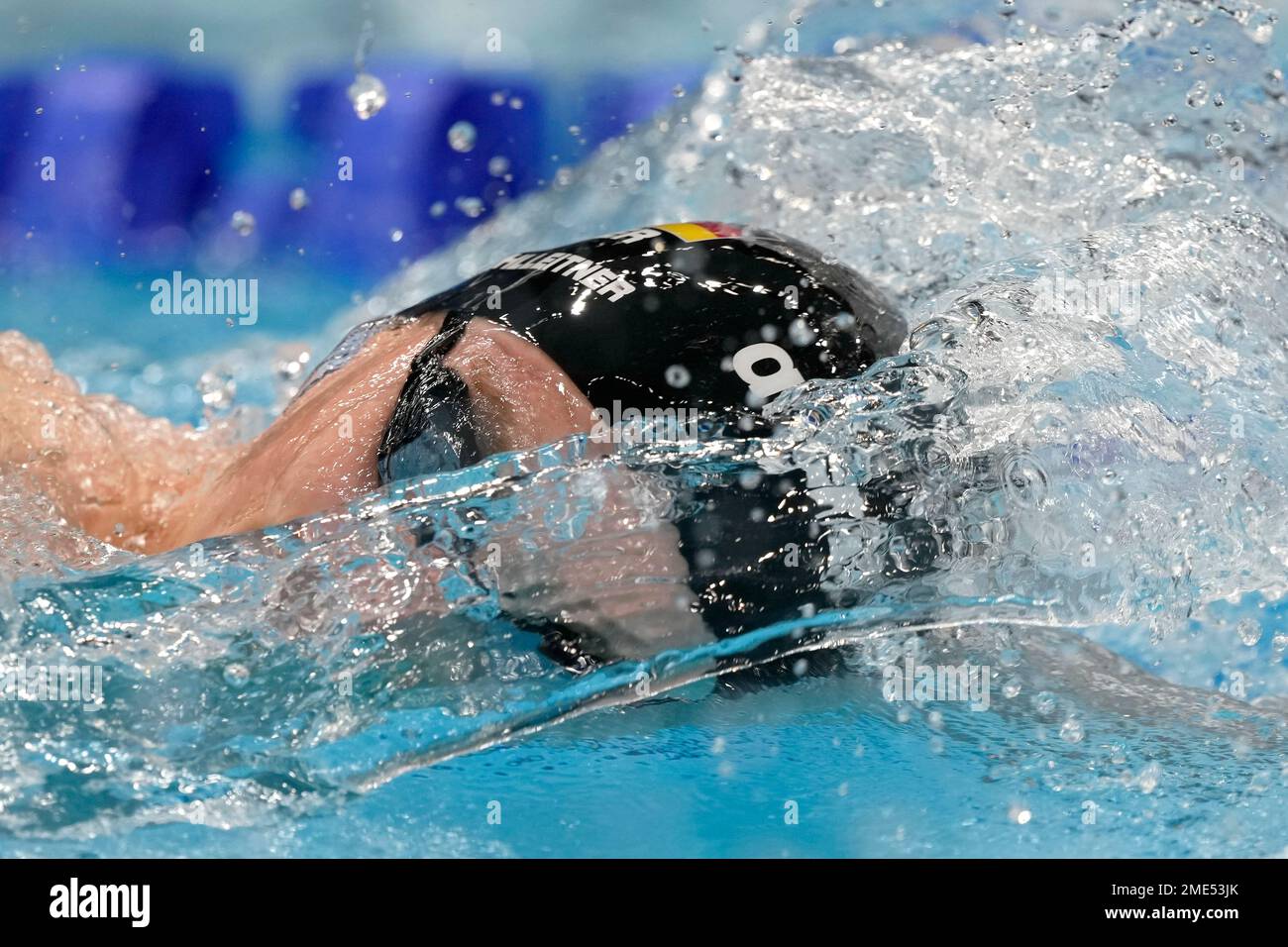 Henning Bennet Muhlleitner, of Germany, swims in the fourth heat of the ...