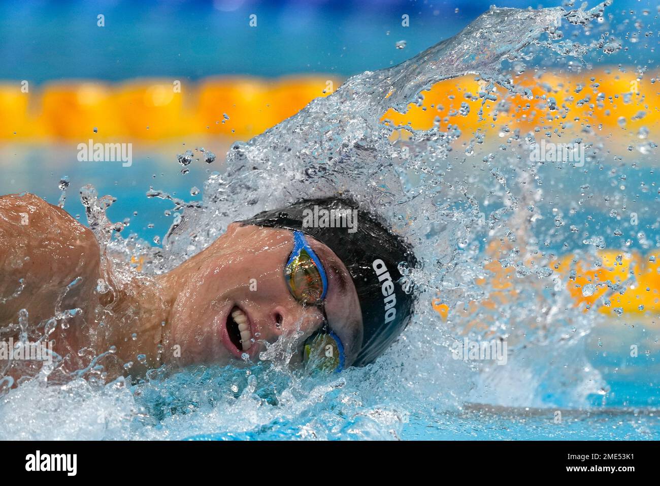 Alfonso Mestre, of Venezuela, swims in the second heat of the men's 400 ...