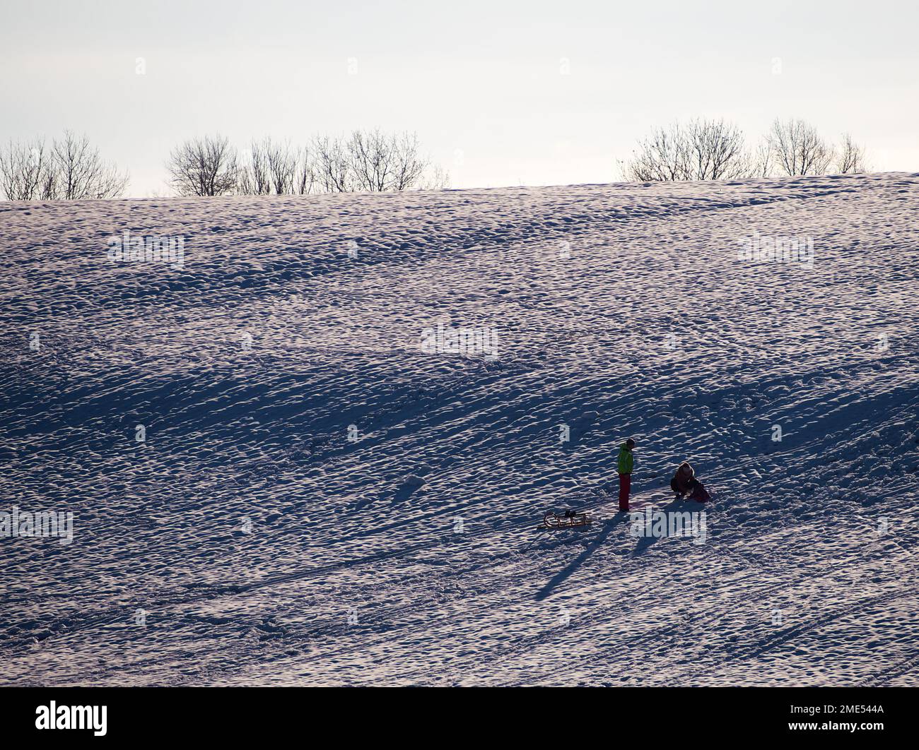 Family in snow landscape, Germany Stock Photo - Alamy