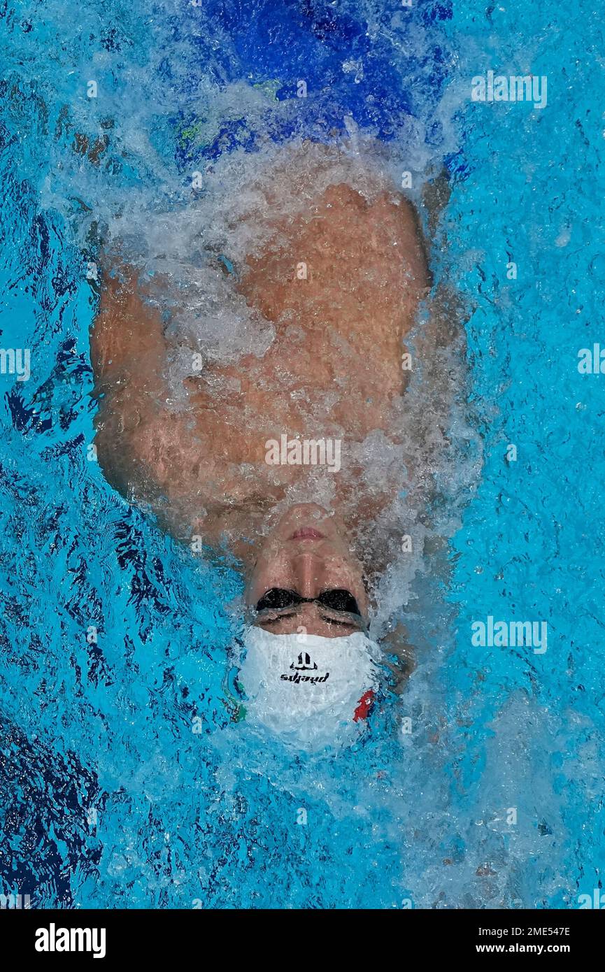 Jose Lopes, of Portugal, swims during a heat for the men's 400-meter ...