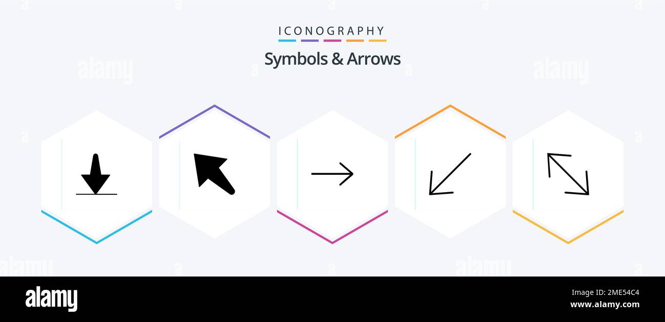 Symbols and Arrows 25 Glyph icon pack including . arrow. . corner Stock ...