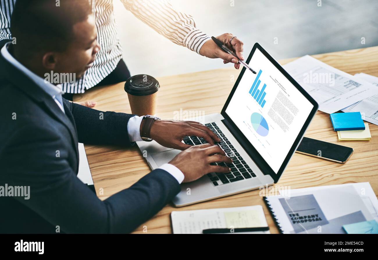 Woman two men work graphs hi-res stock photography and images - Alamy