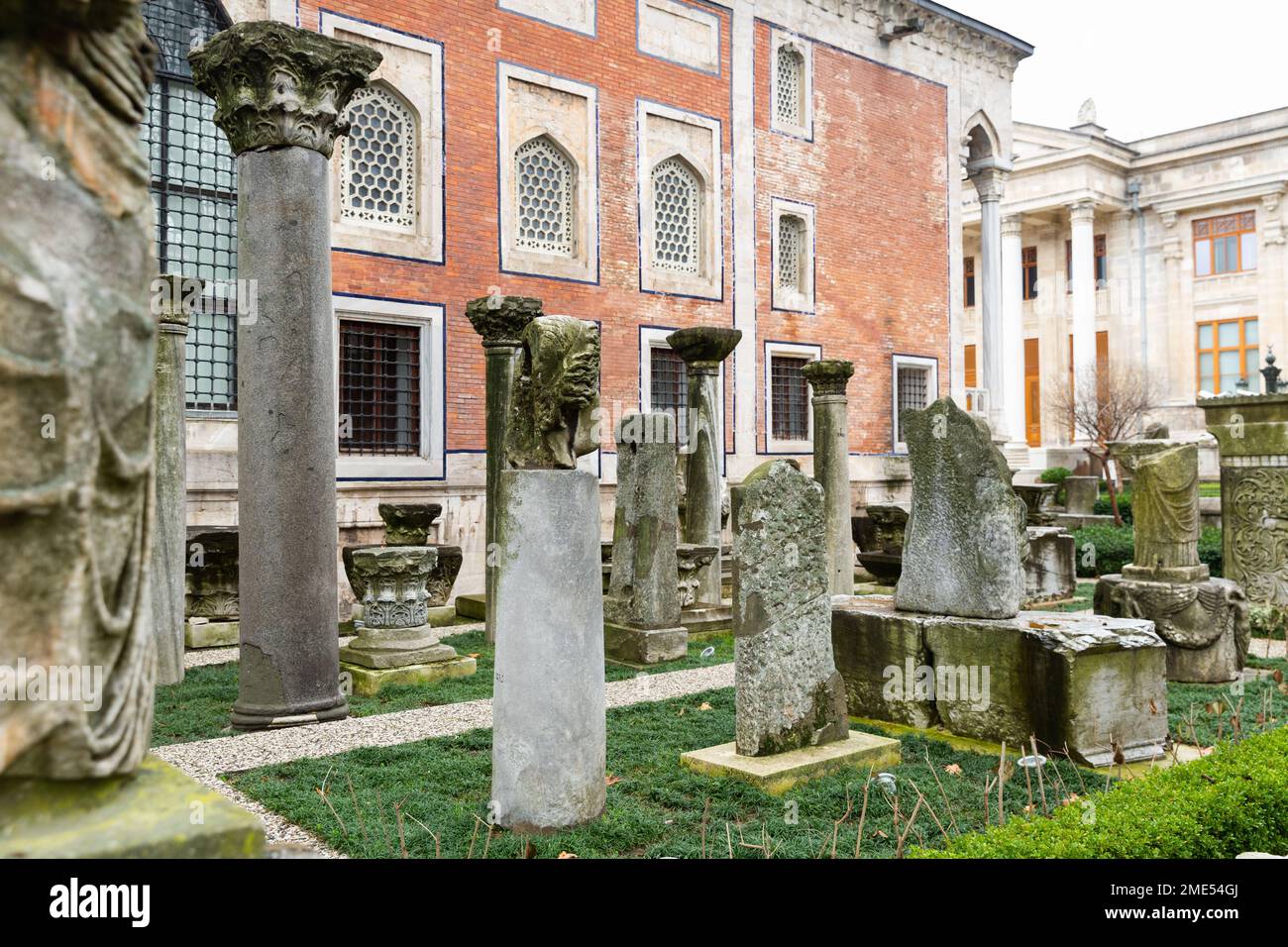 Istanbul, Turkey - January 01, 2021: Remnants of ancient columns in the ...