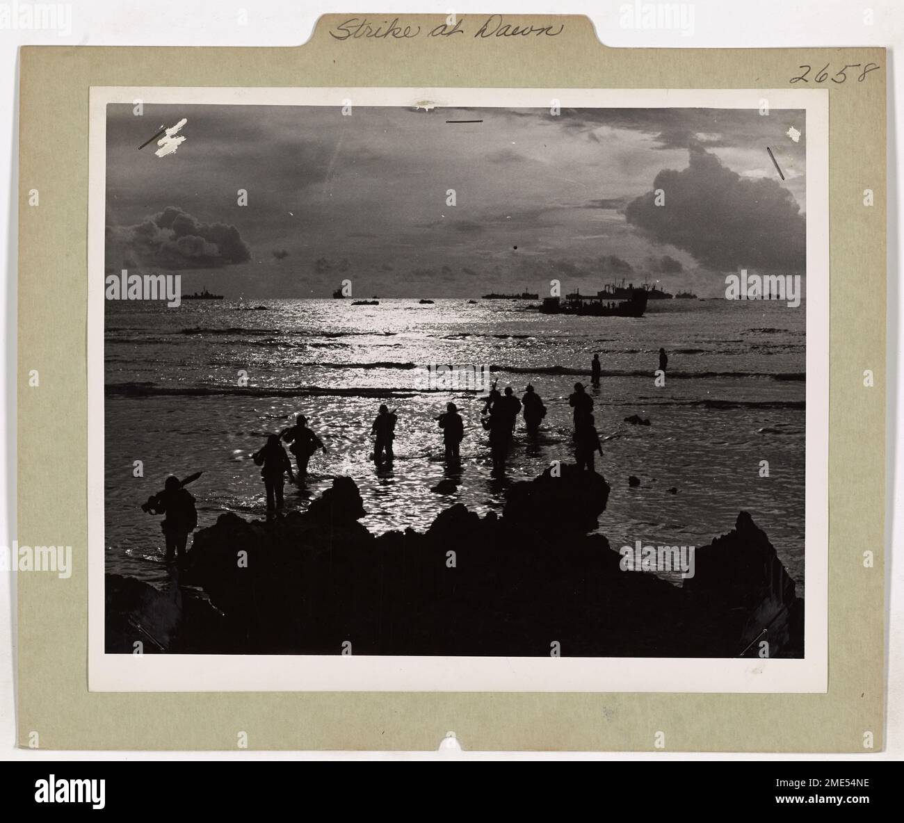 Tinian Invaders Strike At Dawn. This image depicts American invaders ...