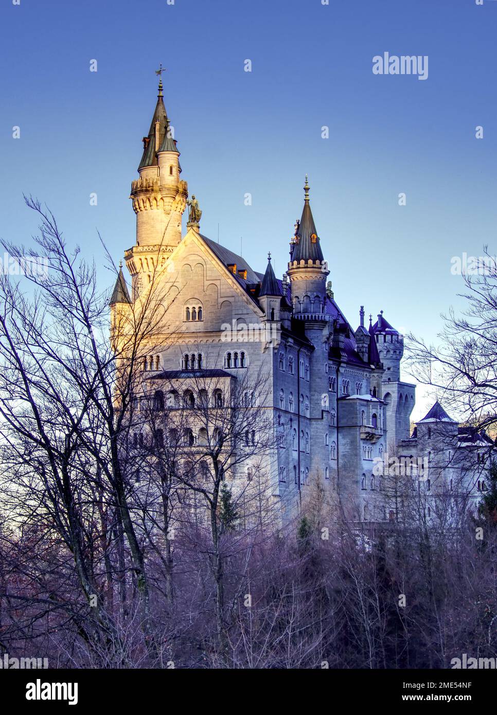 Neuschwanstein castle view in daylight, Germany Stock Photo - Alamy