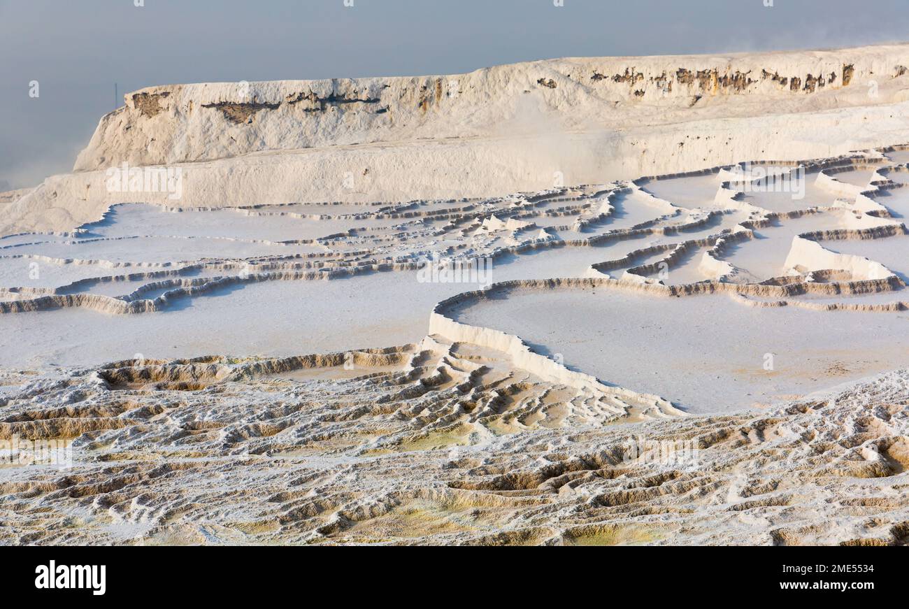 Travertine terraces of Pamukkale. Turkey Stock Photo - Alamy