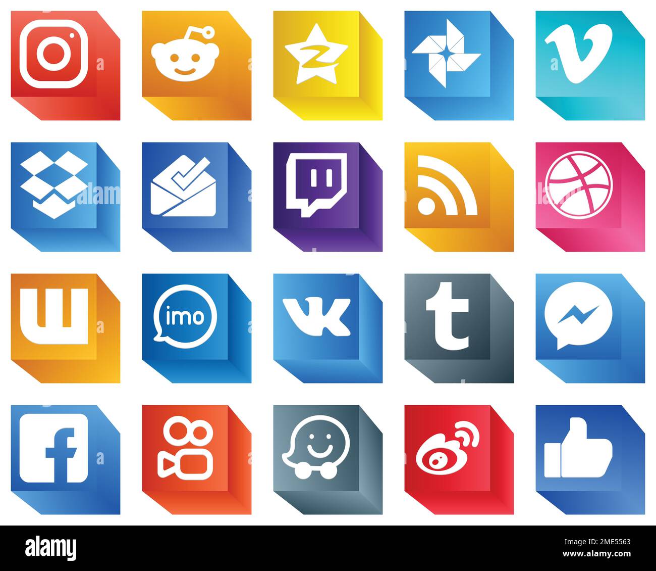 Vimeo 3d logo hi-res stock photography and images - Alamy