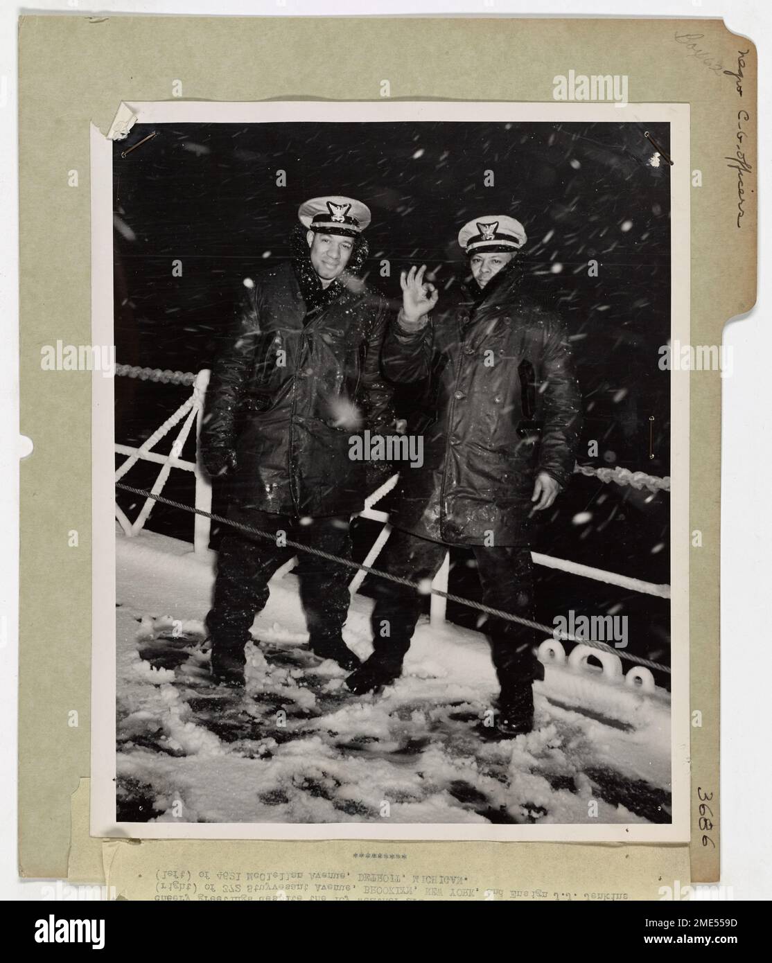Photograph of Two African American Coast Guard Officers Aboard a Coast ...