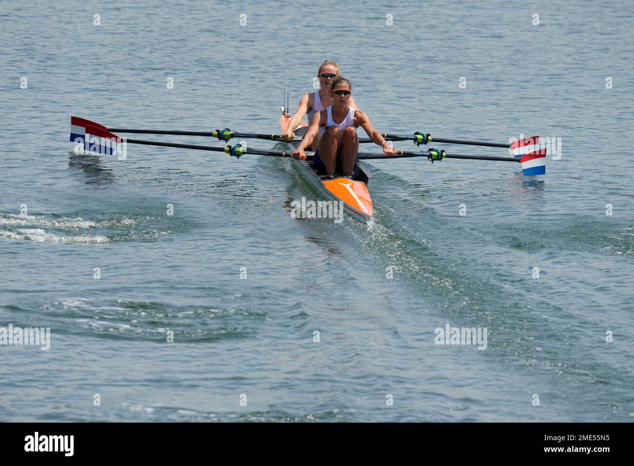 Marieke Keijser and Ilse Paulis, of Netherlands, compete in the ...