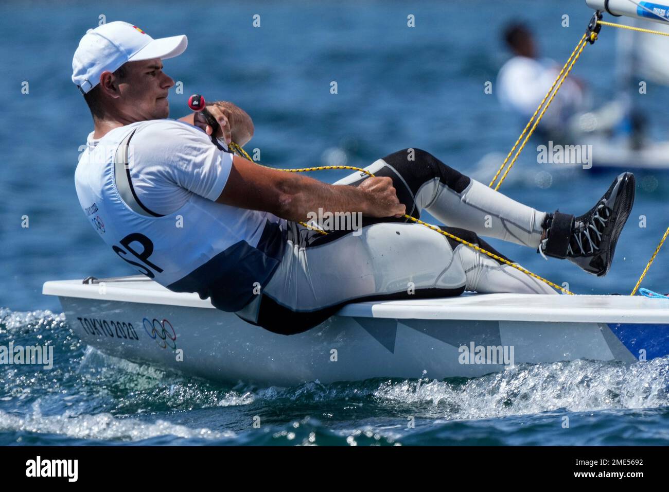 Spain's Joel Rodriguez sails during a Laser men training session at the ...