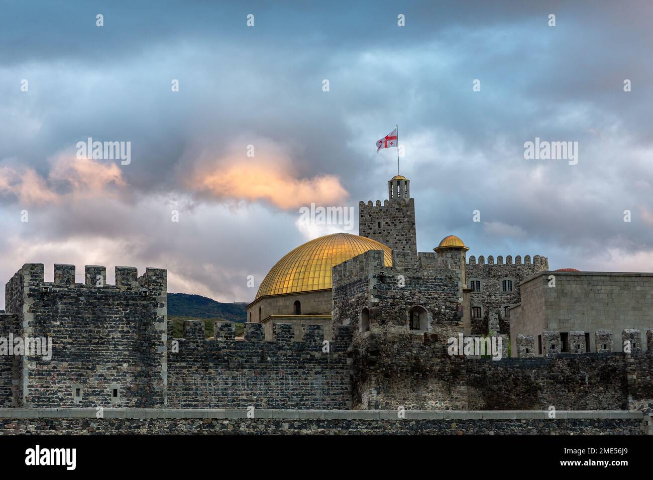 Golden dome of the Akhmediye Mosque in Akhaltsikhe (Rabati) Castle ...