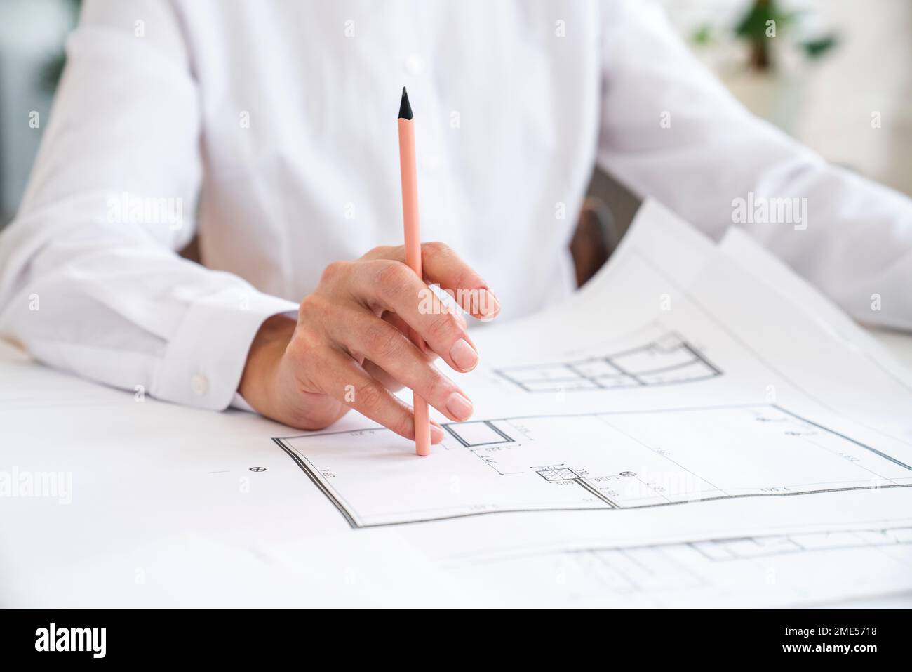 Engineer holding blueprint architect in hi-res stock photography and ...