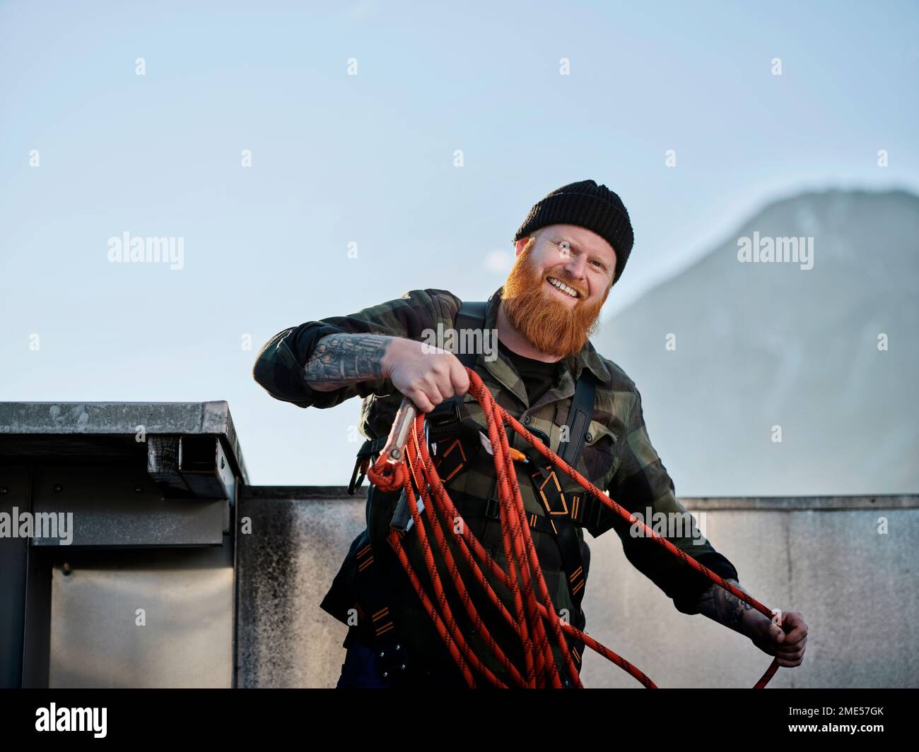 Construction working construction site rope development hi-res stock ...