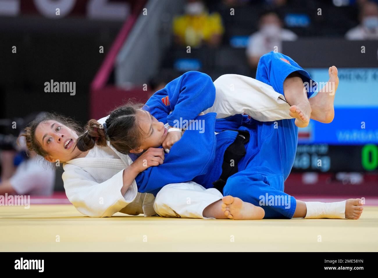 Katharina Menz of Germany, left, and Mary Dee Vargas Ley of Chile ...