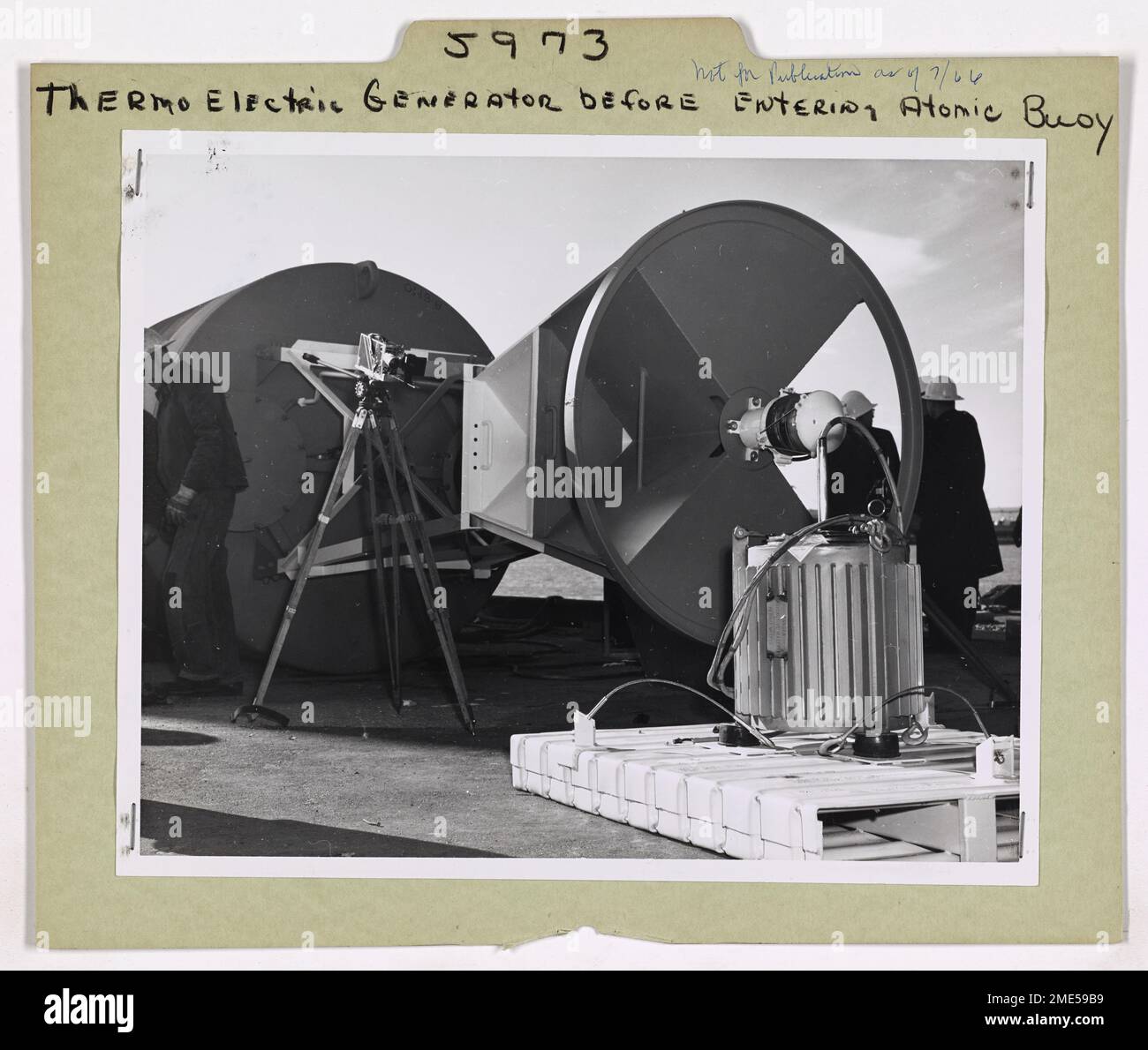 The strontium-90 thermoelectric generator is displayed before being ...