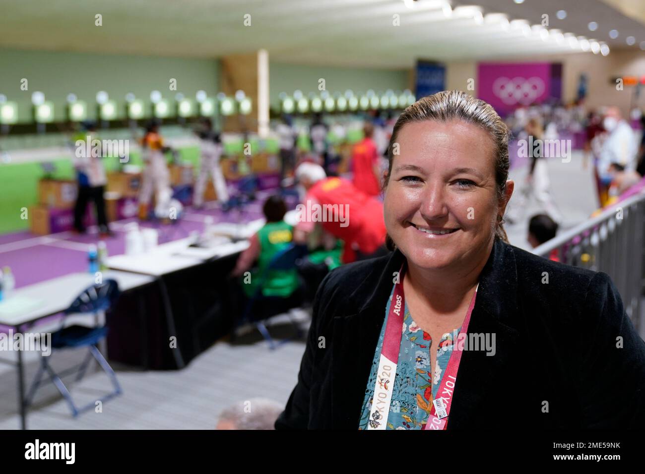 Former Olympian Kim Rhode, poses for a photograph before the women's 10 ...