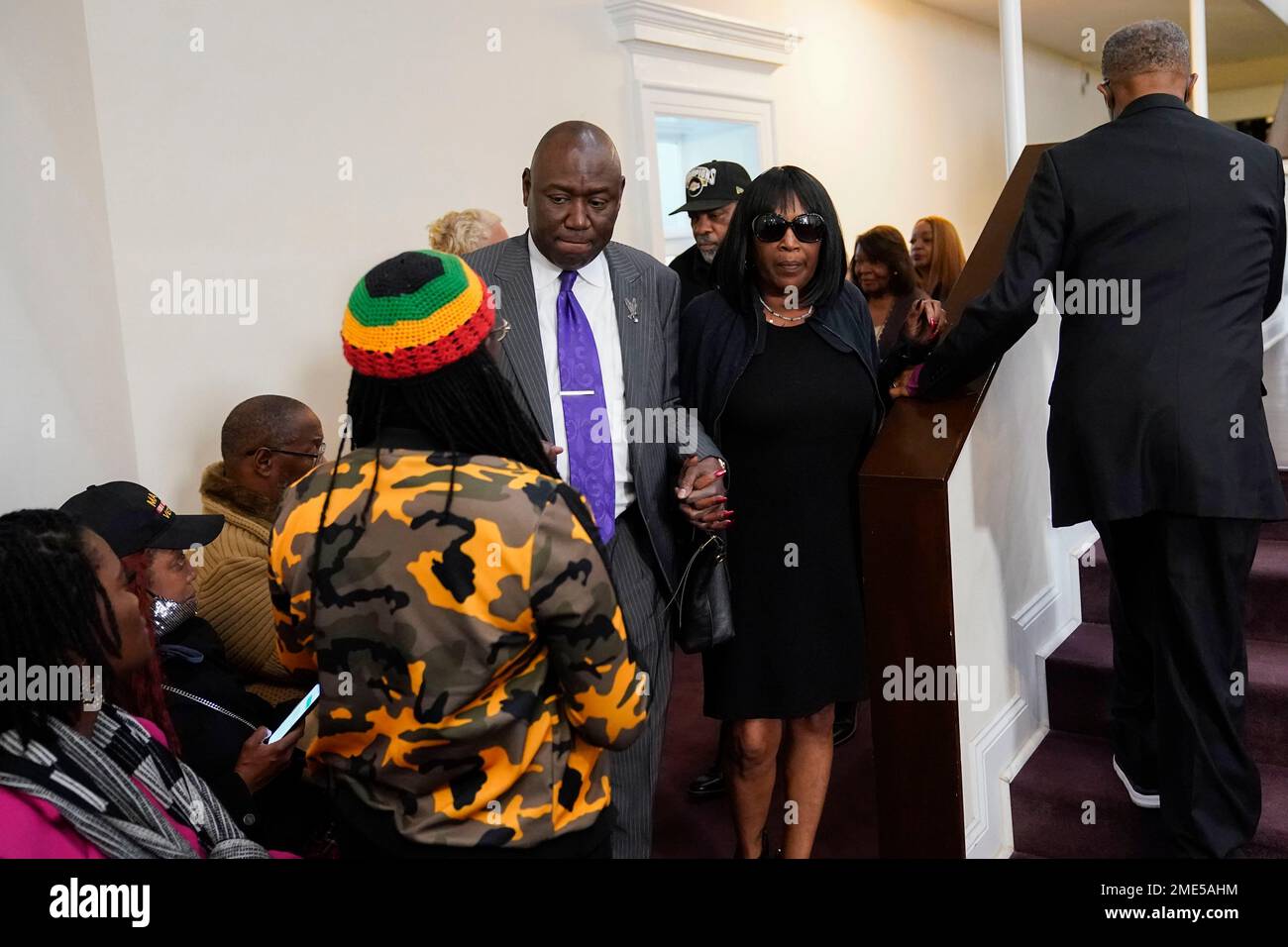 RowVaughn Wells, center, mother of Tyre Nichols, who died after being ...