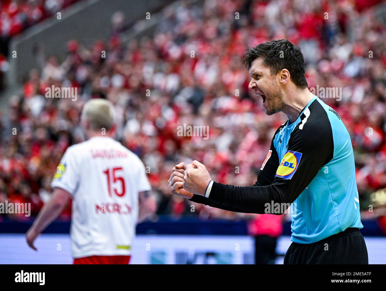 MALMÖ 20230123 Denmark's goalkeeper Niklas Landin Jacobsen (1 ...