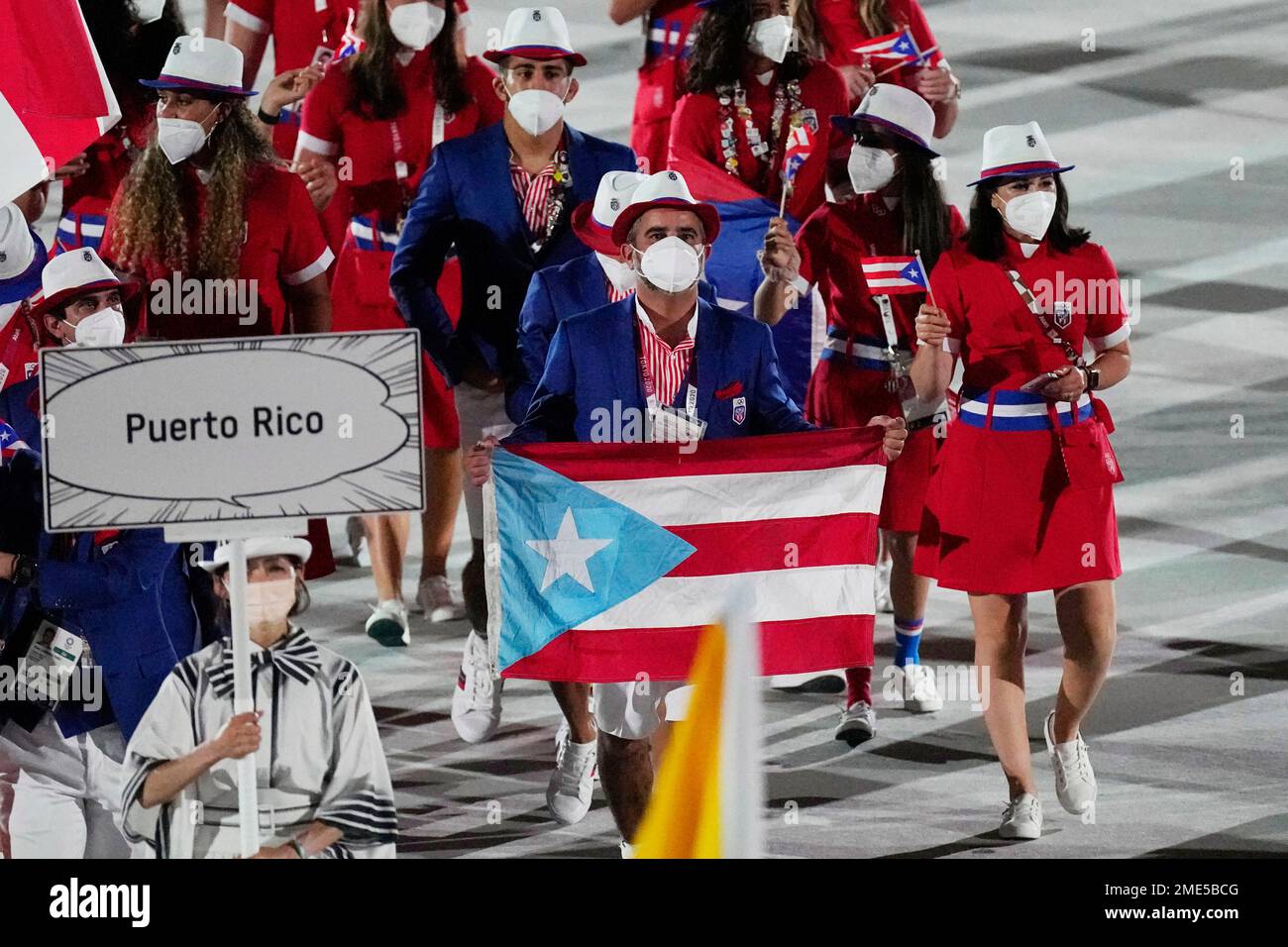 Athletes from Puerto Rico walk during the opening ceremony in the ...